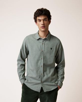Faguo Chemise ray&eacute;e vert et &eacute;cru