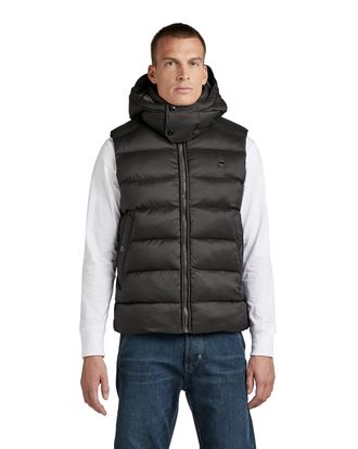 G-Star G-Star RAW Herren G-Whistler Padded Hooded Weste, Schwarz (dk black D20101-D199-6484), L