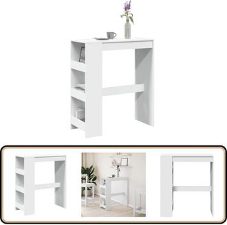 vidaXL Bartisch mit Regal Weiß 90x40x103,5 cm Holzwerkstoff - Vidaxl