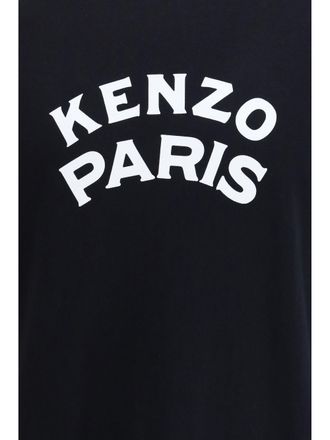 Kenzo Mens T-Shirt Paris Emblem Black Cotton T-Shirts And Polos