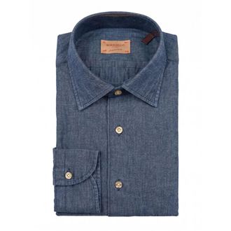 Borriello Homme, Chemises, Bleu, Taille: 4XL Cotone