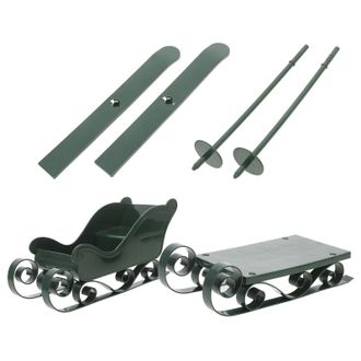 Valiclud Weihnachtsschlitten und Skibrett Ornament Satz Miniatur Kunststoff Schmuck Kompakte Weihnachtsdekoration zum Aufh&auml;ngen Foto Hintergrund Sammlerst&uuml;ck