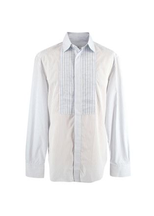 Valentino Garavani Blue Striped Cotton Dress Shirt Size 16.5