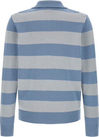 Lacoste Striped Cotton Polo Shirt - Blue