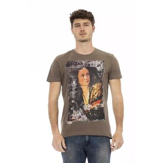 Trussardi Vintage Art Print T-Shirt - - Tops - Herren - Braun - 2XL