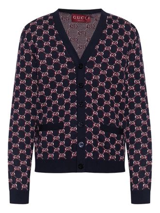 Gucci Cardigan mit Monogramm - Blau