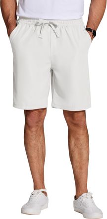 Coofandy Shorts Herren Sommer Freizeithose Kurz mit Gummizug Leicht Sommershorts Herren Kurze Hose mit Taschen Einfarbiges Strandshorts Wei&szlig; 3XL