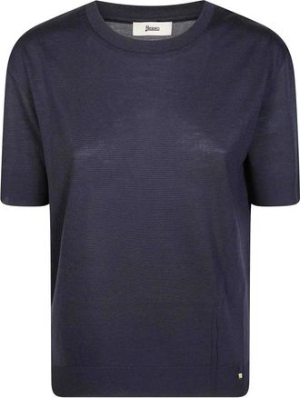Herno Femme, Tops, Bleu, Taille: 38 FR T-Shirt Bordi Continui