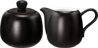 SELTMANN WEIDEN Liberty Velvet Black Milch- und Zucker-Set, Milchk&auml;nnchen (280 ml) und Zuckerdose (290 ml), Serviergeschirr mit mattem Finish, Sp&uuml;lmaschinen- und Mikr
