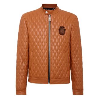 Billionaire Boys Club Homme, Vestes, Brun, Taille: XS Veste en cuir matelass&eacute;e
