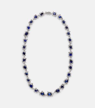 Suzanne Kalan Collier en or blanc 18 ct, saphirs et diamants