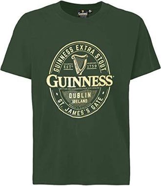 Guinness T-shirt Guinness avec imprimé étiquette Brewed in Dublin, couleur vert bouteille