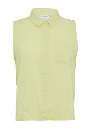 Comma Blusentop Bluse &Auml;rmellose Hemdbluse aus leichtem Viskosemix