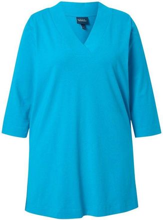 Ulla Popken T-Shirt Longshirt A-Linie V-Ausschnitt 3/4-Arm
