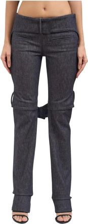 Courr&egrave;ges Femme, Pantalons, Gris, Taille: W27 Strap Denim Bootcut Pants