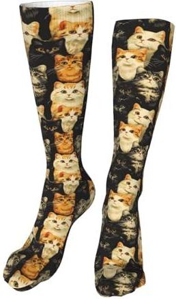 Generic Chaussettes Pour Femme Homme Chats R&eacute;tro Mignons Chaussettes De Travail Durable Respirantes Planche &Agrave; Roulettes Bonneterie, Pour Course &Agrave; Pied, L&eacute;t&eacute;, 