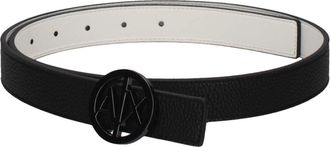 A|X Armani Exchange Womens Essential, Double face, Circle Logo Belt, Black/White, Large