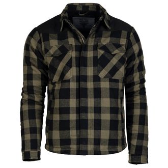 Mil-Tec Lumberjacket Herren - Gef&uuml;tterte Holzf&auml;llerjacke mit Teddyfutter - Holzf&auml;ller Hemdjacke Herren mit Cordura-Schulterverst&auml;rkung - Outdoor Jacke in Schw