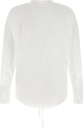 Maison Margiela Raw Cut Hem Cotton Poplin Shirt - White