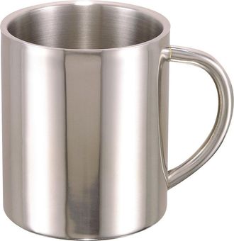 Testrut Kaffeebecher, SS18/8, Doppelwandig, 280ml, Silber, Wiederverwendbar, Zuhause, 2.8E+2 Milliliter, Tasse, Becher