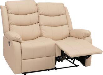 Mendler 2er Kinosessel HWC-O62, Relaxsessel Fernsehsessel mit Armlehne, Liegefunktion Kunstleder - Creme