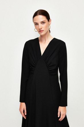 ADL A-Linien-Kleid Kleid mit V-Ausschnitt