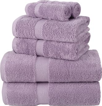 La Maison Handtuch-Set aus 100 % &auml;gyptischer Baumwolle, 600 g/m&sup2;, superweich, Badetuch f&uuml;r den t&auml;glichen Gebrauch (Lavendel), 6-teilig