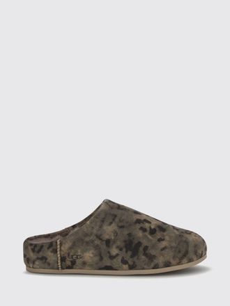 UGG Mules en su&egrave;de &agrave; imprim&eacute; animalier avec int&eacute;rieur en laine