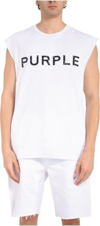 Purple Homme, Tops, Blanc, Taille: XL T-shirt sans manches textur&eacute;