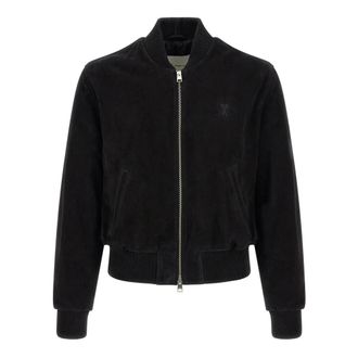 Ami Homme, Vestes, Noir, Taille: M Veste Ami de Coeur en Daim