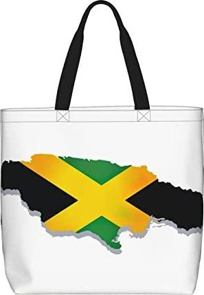 Generic Sac De Courses Drapeau De La Jama&iuml;que Sac Cabas R&eacute;utilisable Lavables Sacs En Toile, Pour Tous Les Jours, Voyage, Femmes, &Eacute;cole