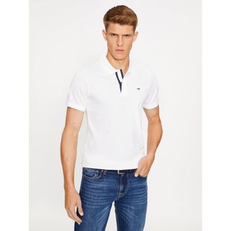 Tommy Jeans Poloshirt Placket DM0DM15370 Wei&szlig; Slim Fit
