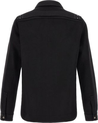 Rick Owens Wool Melton Overshirt Overshirt - Black
