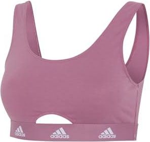 adidas Damen Unterw&auml;sche Bustier BH-Scoop Bralette-Sport Active Comfort Cotton Soutien-Gorge, Wonder Orchid_4a1h77, L Femmes