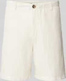 Selected Regular Fit Shorts aus Baumwoll-Leinen-Mix