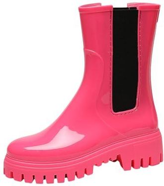 Generic Bottes De Pluie Femme Imperm&eacute;ables L&eacute;G&egrave;Res Semi-Hautes, Courtes Bottines Antid&eacute;rapant Confortables, Polyvalentes Et Pratiques pour Le Jardinage, Activ