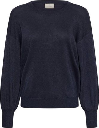 Kaffe Maille &agrave; col rond - Femme - Pulls - Bleu - Taille: 38 FR