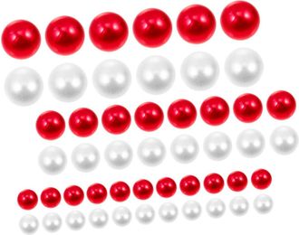 DOITOOL 1000 St&uuml;ck Teiliges Schwimmende Perlen Abs kunstperlen f&uuml;r Vase Deko Bastelperlen f&uuml;r Floristik Schmuckherstellung Rot Wei&szlig; f&uuml;r Hochzeit und Heimdekor