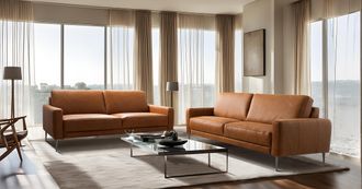 Loftscape home24 3-Sitzer Sofa Braun Echtleder Arelia 187 x 85 x 92cm Modern