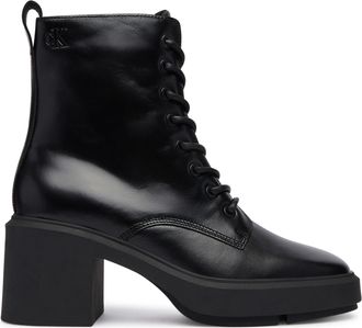 Calvin Klein Schn&uuml;rschuhe Calvin Klein Block Heel Ank Boot Laceup Lth HW0HW03174 Schwarz