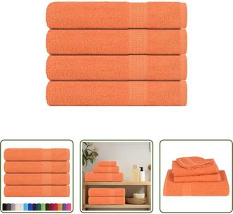 vidaXL Saunat&uuml;cher - Saunat&uuml;cher FROGN 4 Stk. Orange 80x200 cm 360 g/m&sup2;