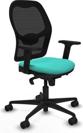 Piqueras y Crespo Jorquera Remote-Arbeitsstuhl mit 2D-Armen, h&ouml;henverstellbare Lendenwirbelst&uuml;tze, ausgestattet mit 5 Positionen und injiziertem Schaumstoff, Schwarz/T&uuml;