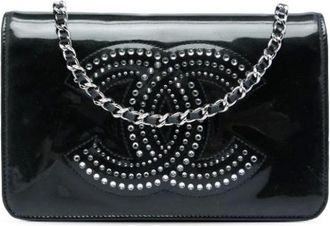 Chanel Portefeuille sur cha&icirc;ne Pre-owned - Femme - Pre-owned - Noir - Taille: ONE Size