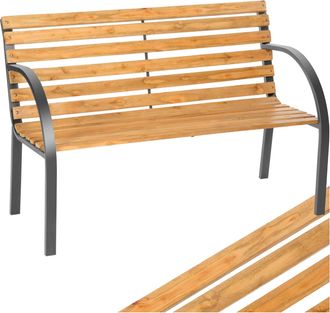 TecTake 2-Sitzer Gartenbank wetterfest, Gartenbank Holz im Landhausstil für Wintergarten Möbel, als romantische Balkonbank, Holzbank Garten, Gartenmöbel Bänke