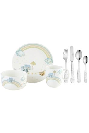 Villeroy & Boch Kindergeschirrset Walk Elephant, Mehrfarbig, Keramik, Elefant, 13.5x24x26.5 cm, lebensmittelecht, schadstofffrei, wiederverwertbar, F&uuml;ttern, Kinderges