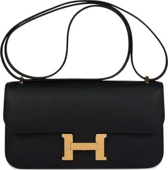 Hermès 2024 Constance Elan Epsom Schultertasche aus Rotgold - Schwarz