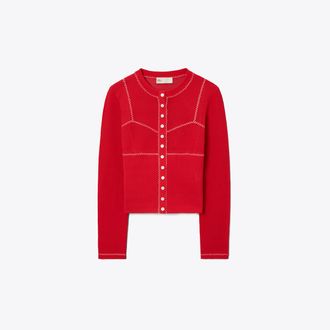 Tory Burch Damen Meshcardigan aus Baumwolle und Nylon