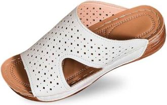 Generic 2026 Pantoufles d&eacute;t&eacute; pour femme - Chaussures creuses confortables et respirantes, blanc, 38.5 EU