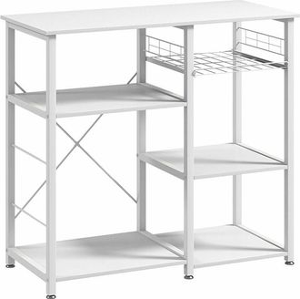 Soges Meuble Rangement Desserte de Cuisine, Etag&egrave;res de Cuisine pour Stockage, &Eacute;tag&egrave;re Four &agrave; Micro-Ondes Rack Etag&egrave;res de Cuisine avec 3+3 Tablettes, 90 x