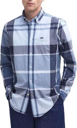 Barbour pour des Hommes Chemise sur Mesure Harris, Bleu, M